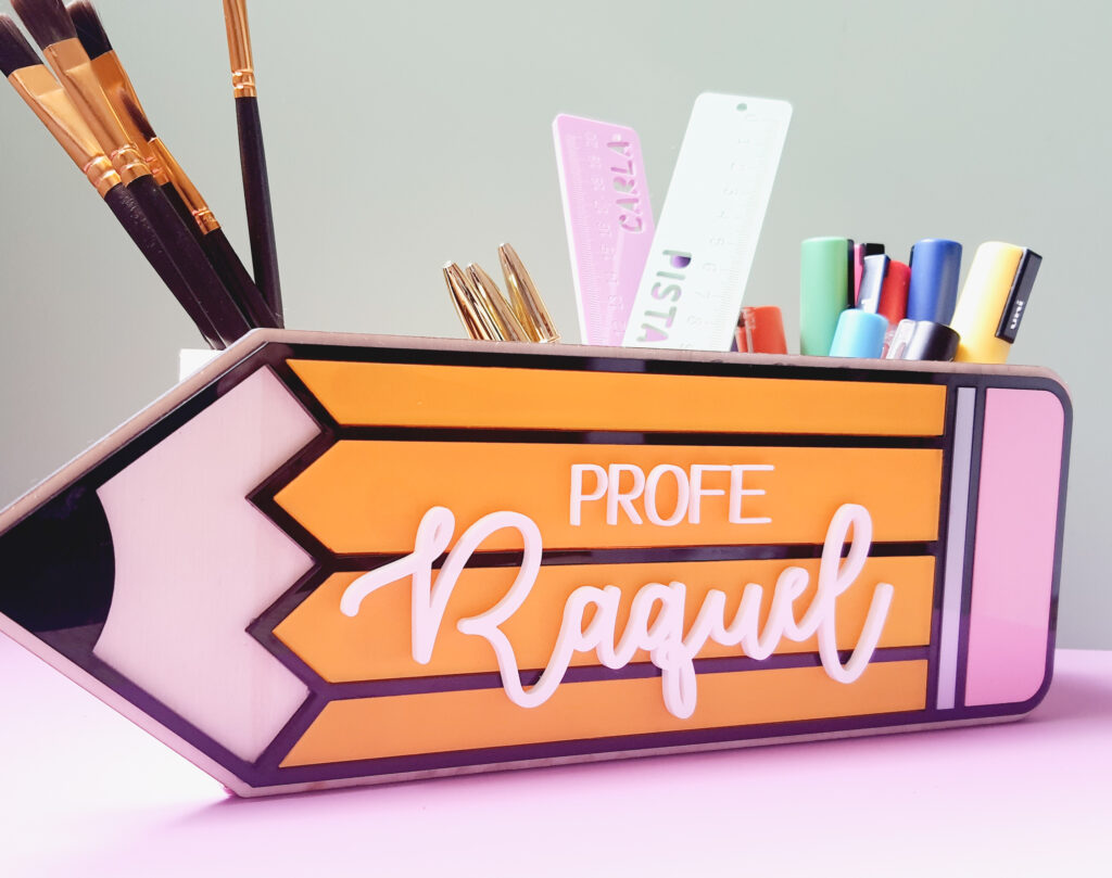 Portalápices personalizado – Pistacho y Avellana